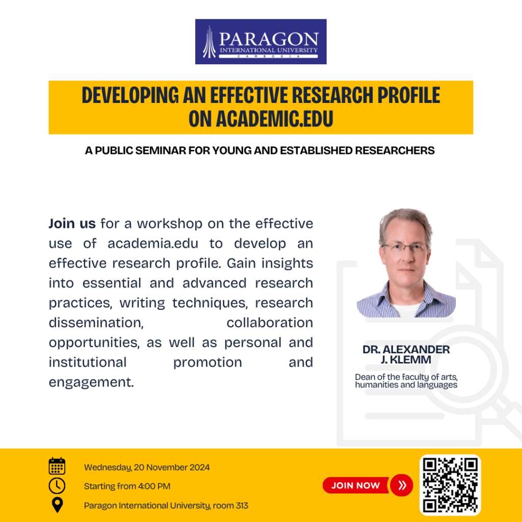 WORKSHOP: Developing an Effective Research Profile on a ACADEMIC.EDU ...